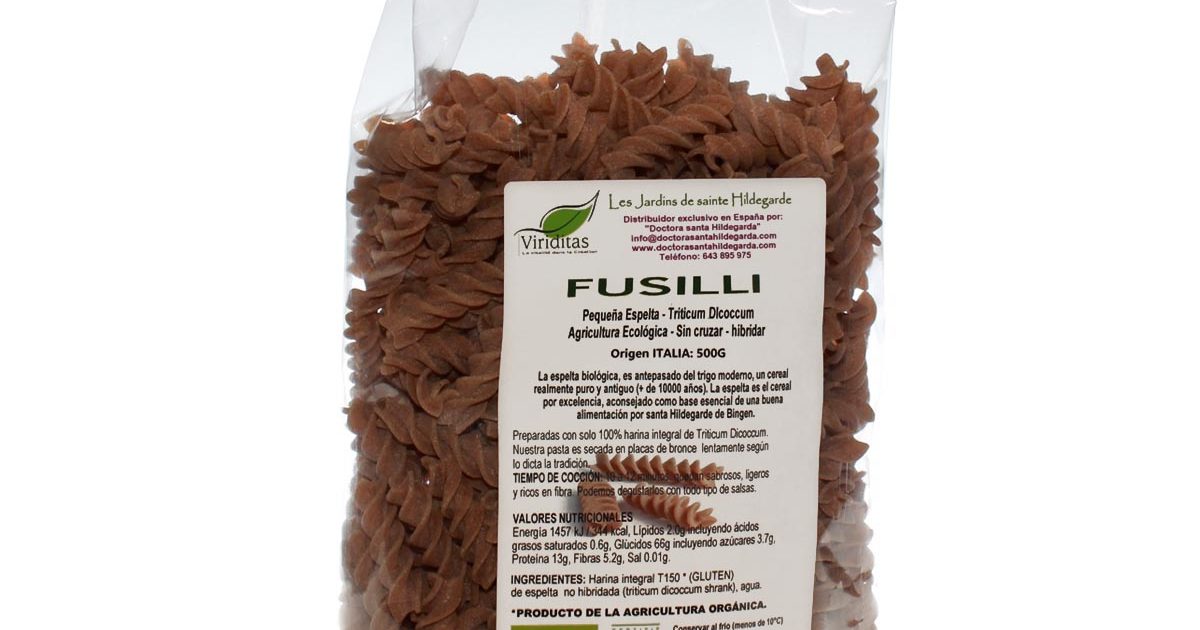 Comprar Fusilli Pasta Pequeña Espelta | Dra. Sta. Hildegarda